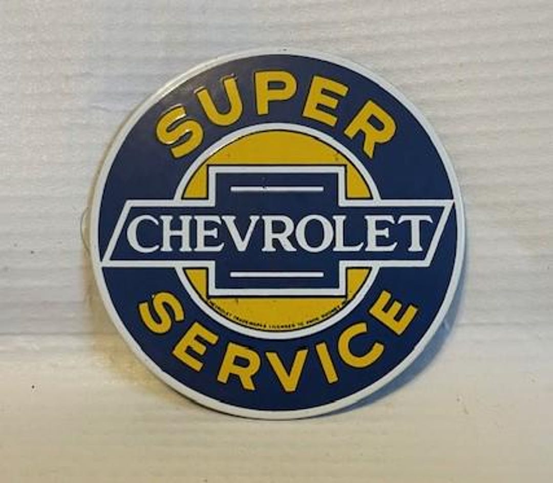 Vintage Super Service Chevrolet Magnet Round Metal Magnet 2 1/8 Inches ...