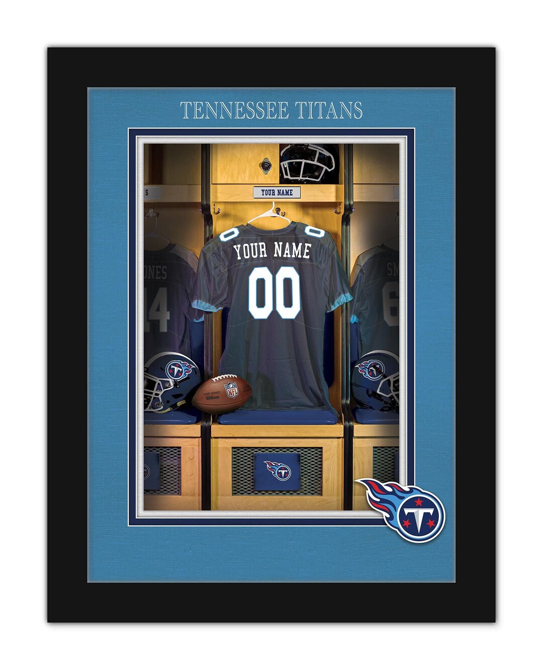 Tennessee Titans Personalized Sign Locker Room Print NFL FRAMED 14x18 ...