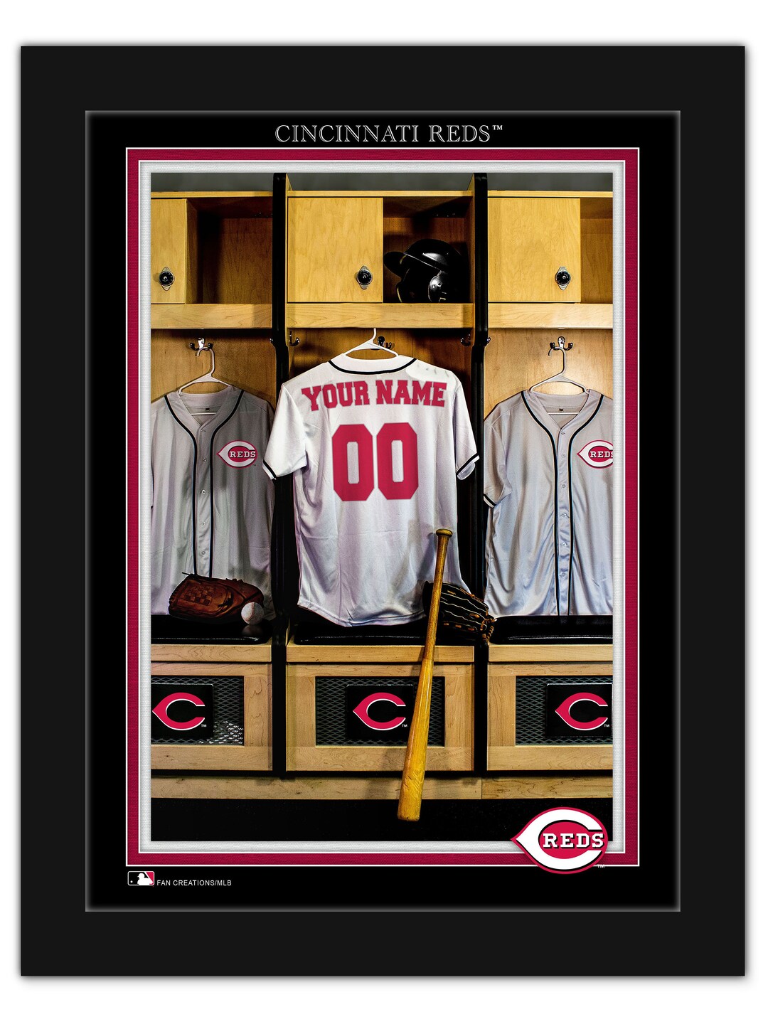 Cincinnati Reds Personalized Sign Locker Room Print Baseball FRAMED ...