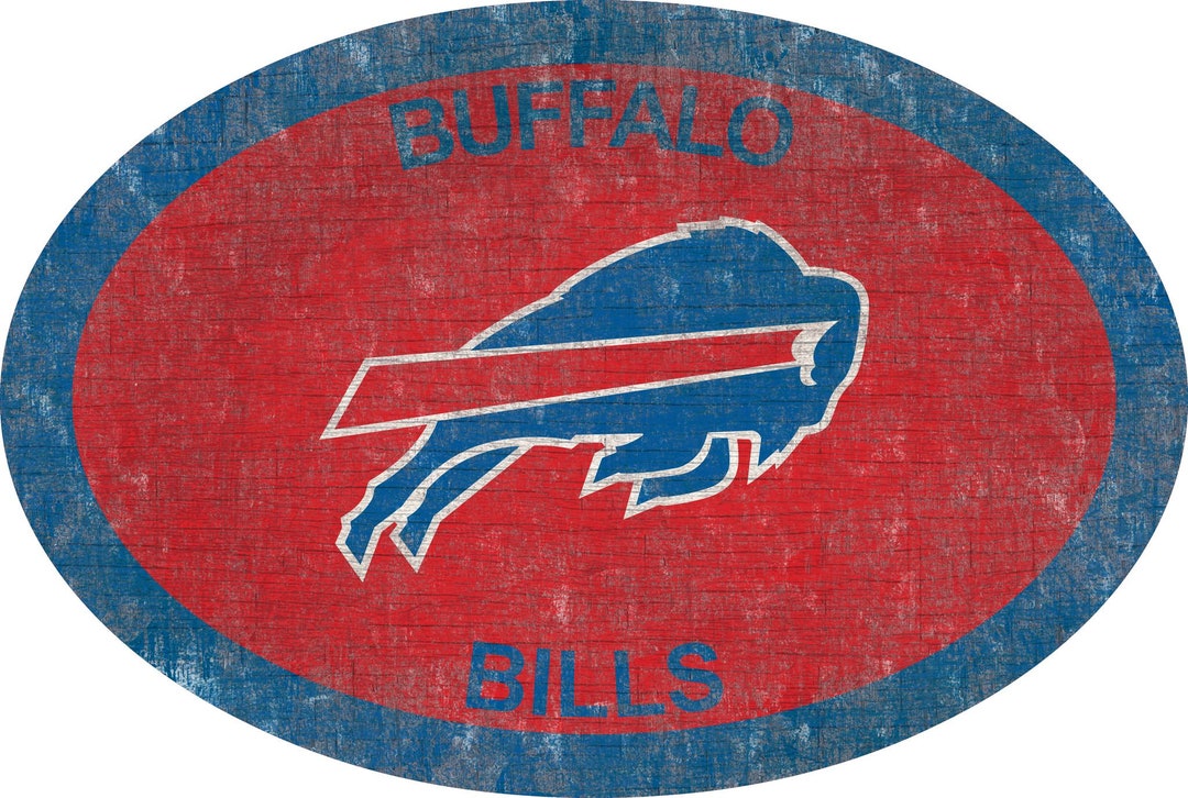 Buffalo Bills Sign Wall Art 46" Distressed & Weathered Sign Team Color ...