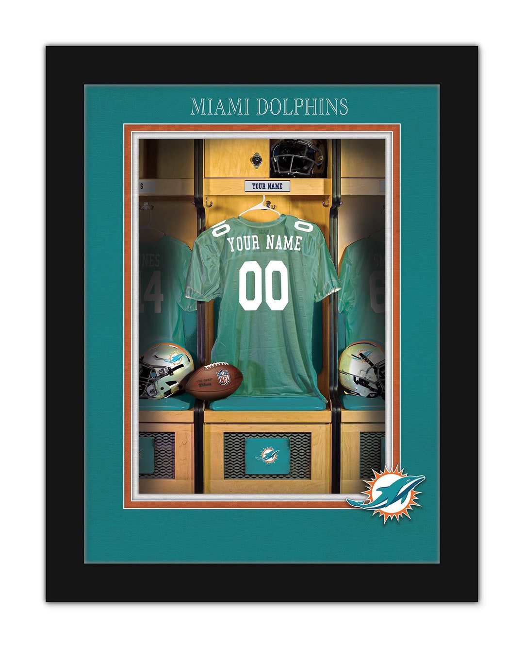 Miami Dolphins Personalized Sign Locker Room Print NFL FRAMED 14x18 - Etsy