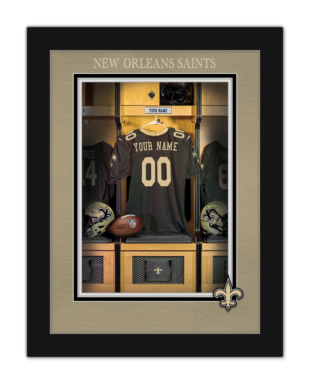 New Orleans Saints Personalized Sign Locker Room Print NFL FRAMED 14x18 ...