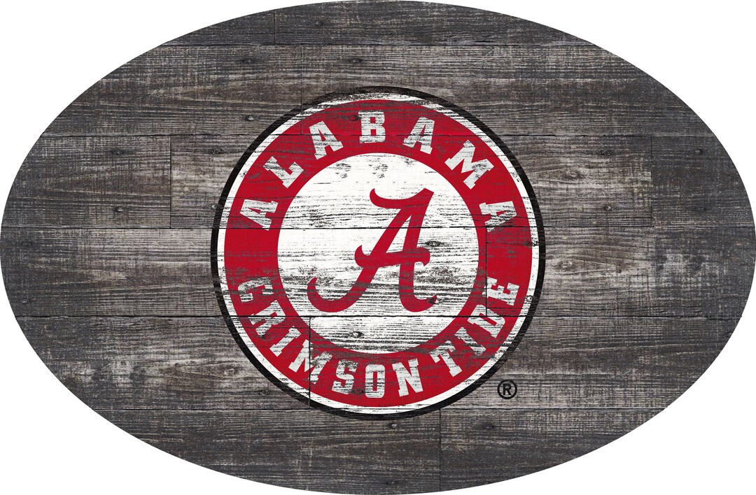 Alabama Crimson Tide Sign Wall Art 46" Distressed & Weathered Sign - Etsy