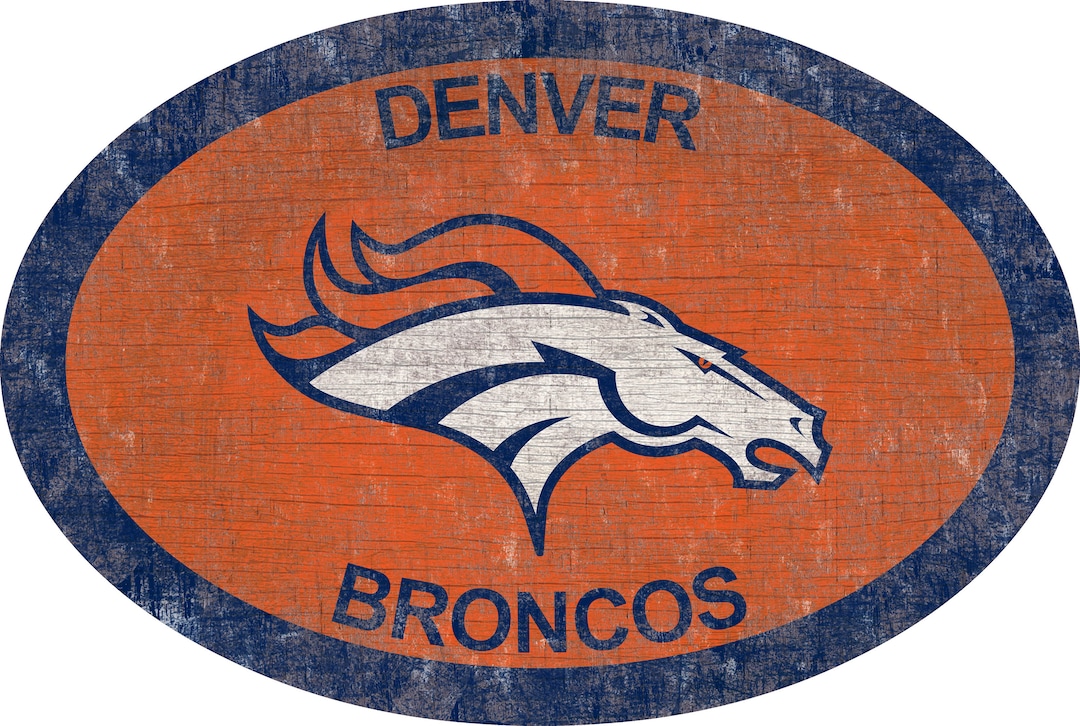Denver Broncos Sign Wall Art 46" Distressed & Weathered Sign Team Color ...