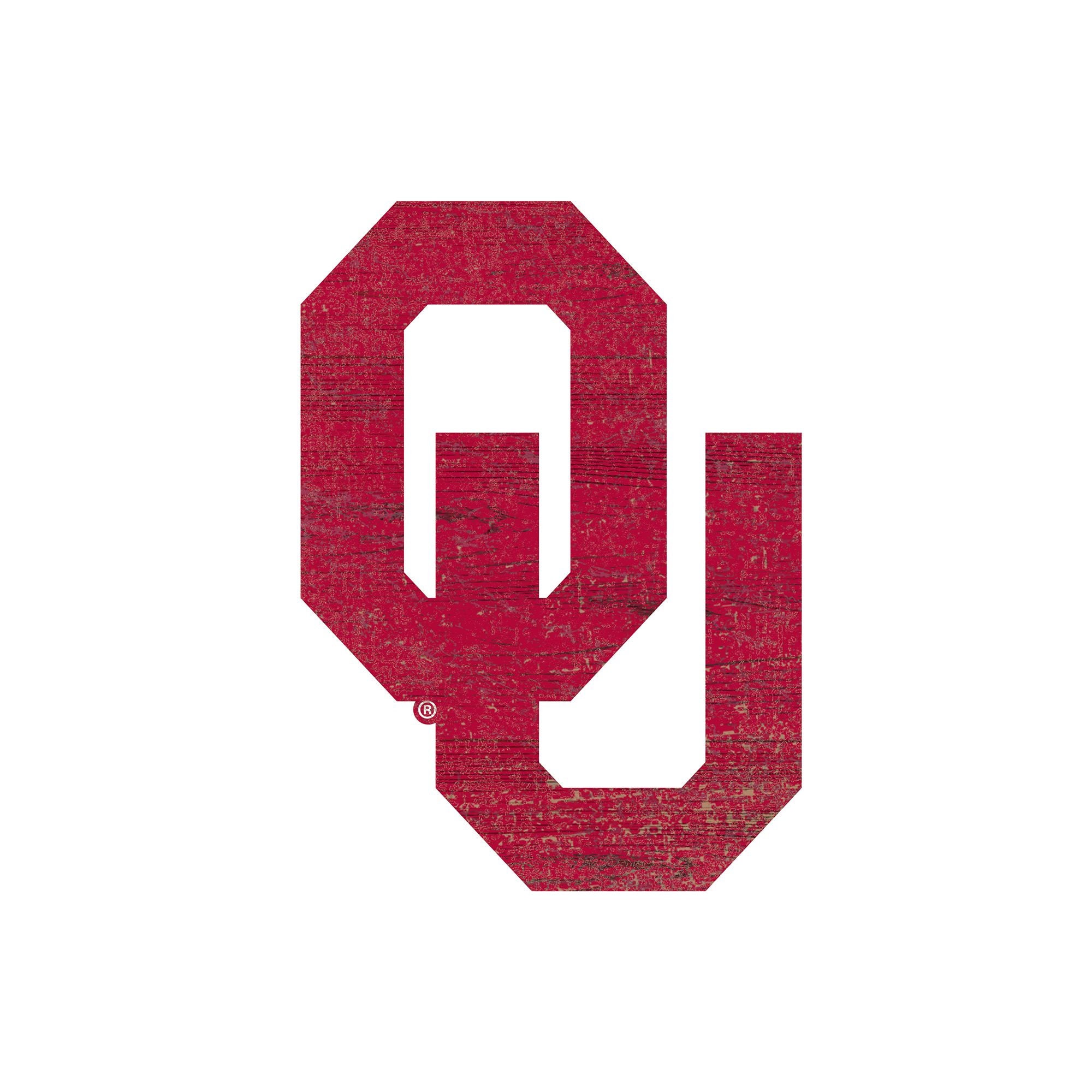 Oklahoma Sooners Distressed Logo Cut Out Wood Sign 24" Diameter Select ...