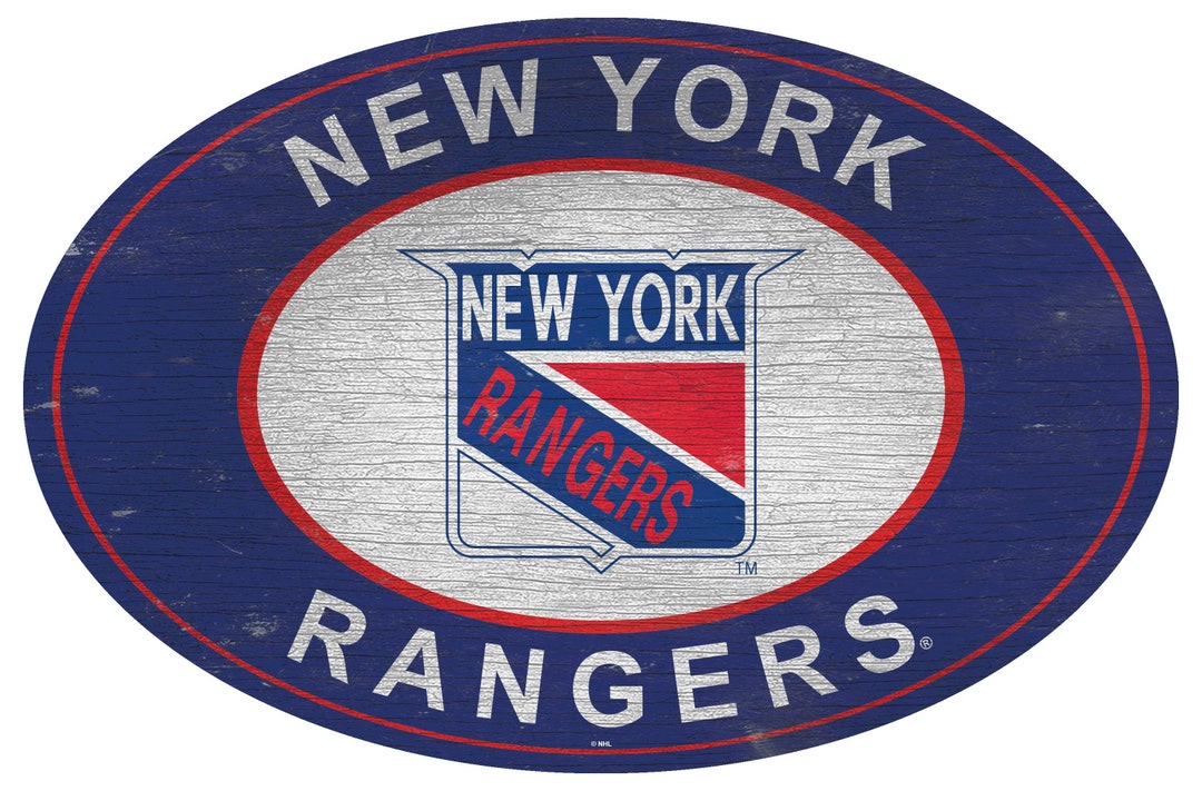 New York Rangers Sign Historic Throwback Wall Art 46" Distressed Oval ...