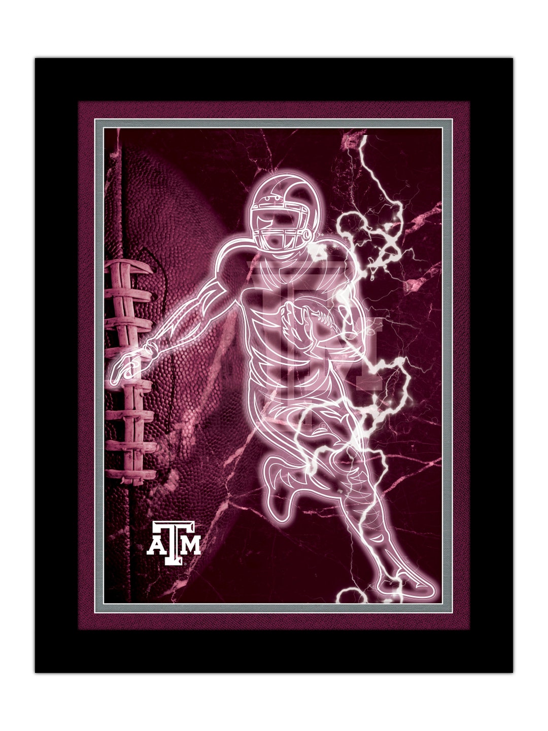 Texas A M Aggies Sign Wall Art Framed Neon Print Player Sign 18x14 - Etsy