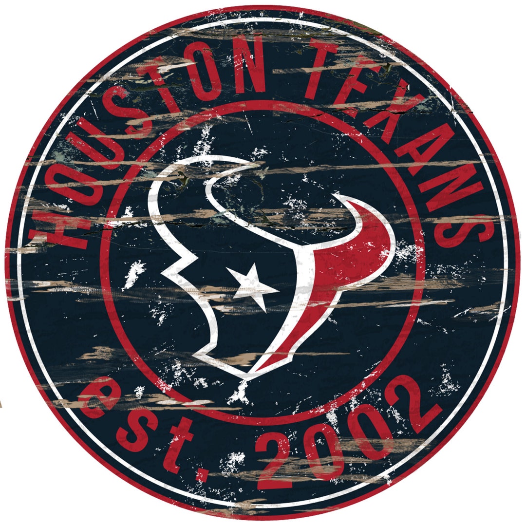NFL Houston Texans Round Distressed Established Wood Sign - Etsy