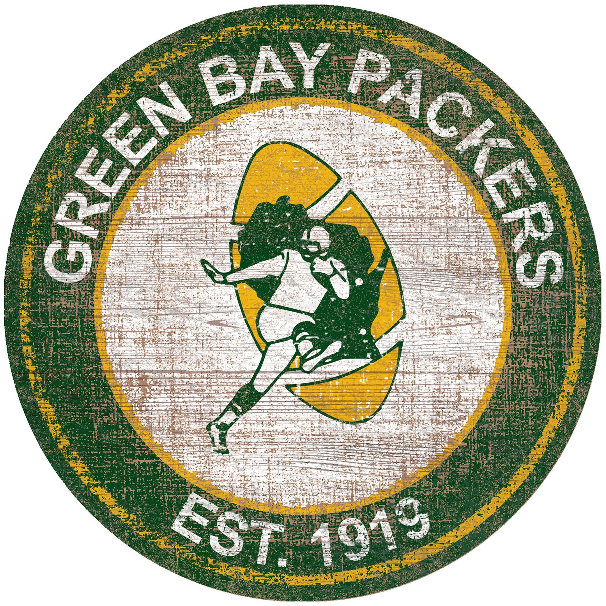 NFL Green Bay Packers Round Distressed Historic Throwback - Etsy