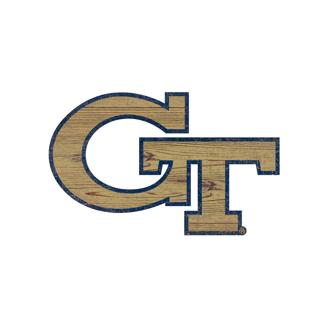 Georgia Tech Distressed Logo Cut Out Wood Sign 24" Diameter Select NEW ...