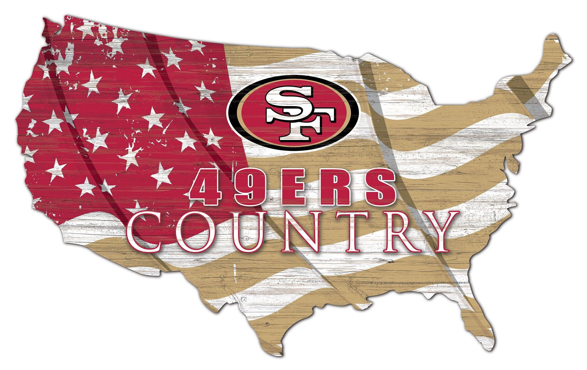 San Francisco 49ers USA Country Flag Team Sign Wood 18 X 11 - Etsy