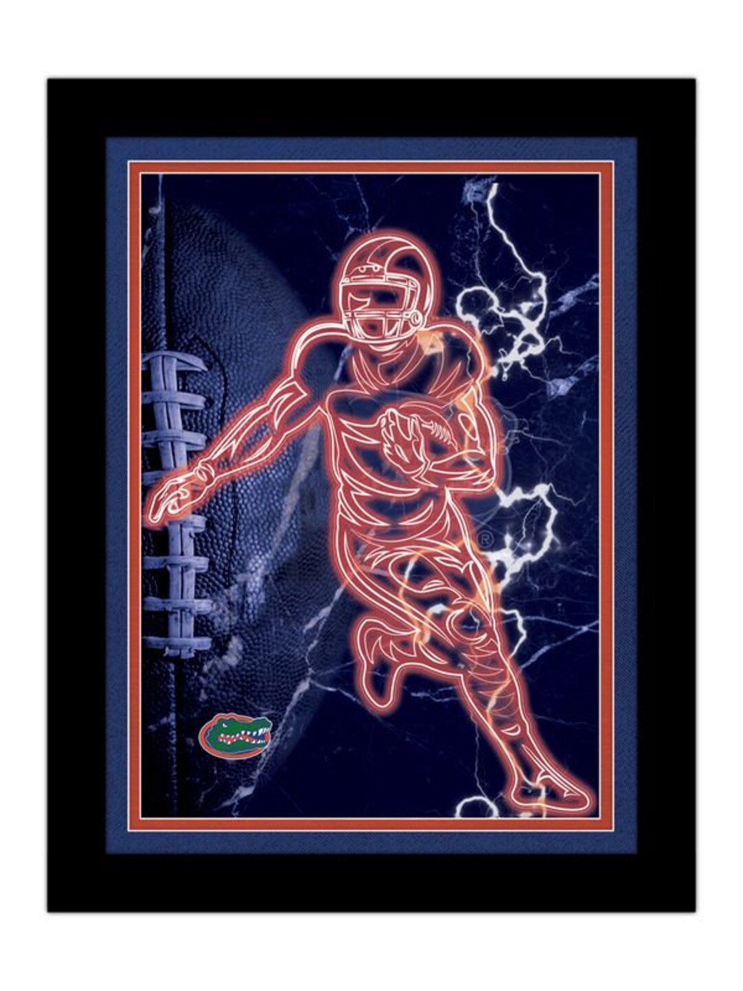 Florida Gators Sign Wall Art Framed Neon Print Player Sign 18x14 - Etsy