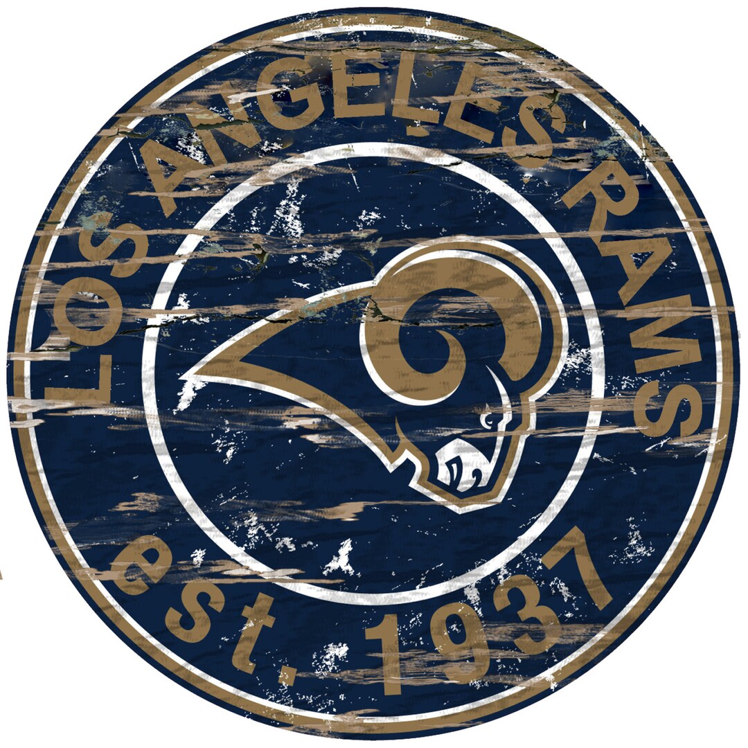 NFL Los Angeles Rams Round Distressed Established Wood Sign 24 in ...