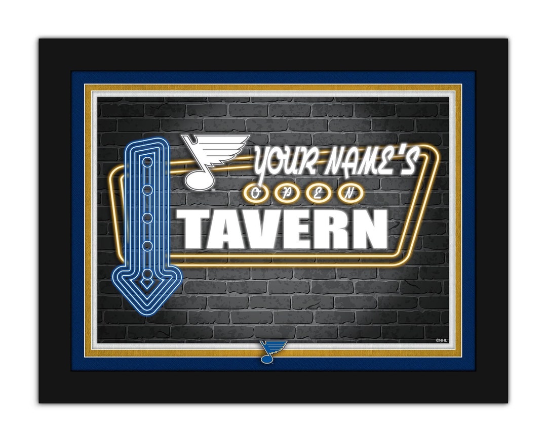 St. Louis Blues Personalized Sign Framed Neon Tavern Print Sign 18x14 ...
