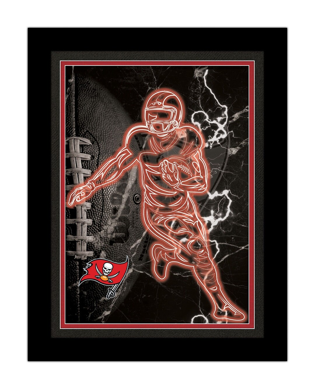 Tampa Bay Buccaneers Sign Wall Art Framed Neon Print Player Sign 18x14 ...