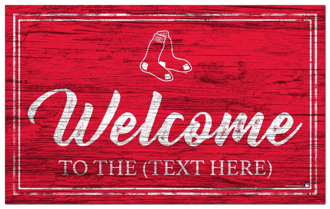 Boston Red Sox Personalized Sign Team Color Welcome Sign 19x11 - Etsy