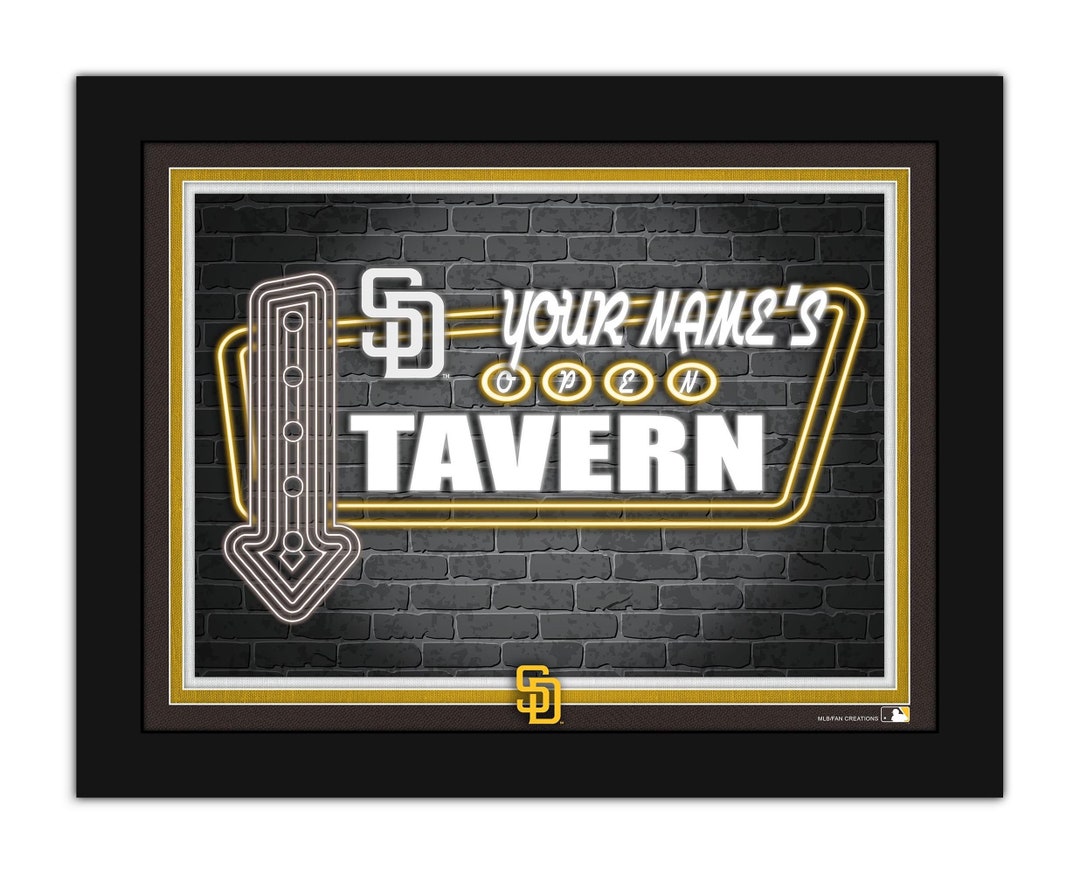 San Diego Padres Personalized Sign Framed Neon Tavern Print Sign 18x14 ...