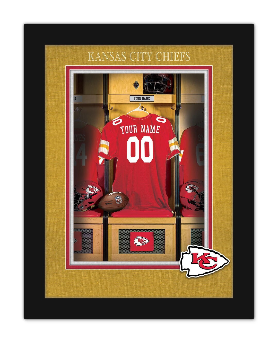 Kansas City Chiefs Personalized Sign Locker Room Print NFL FRAMED 14x18 ...