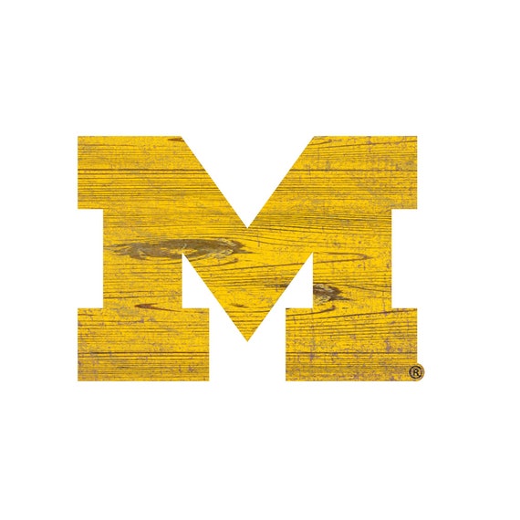 Michigan Wolverines Distressed Logo Cut Out Wood Sign 24 - Etsy