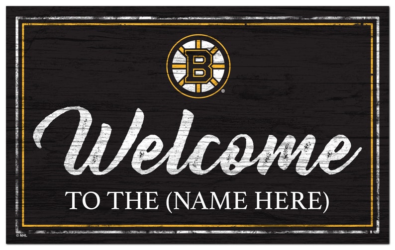 Boston Bruins Personalized Sign Team Color Welcome Sign 19x11 - Etsy