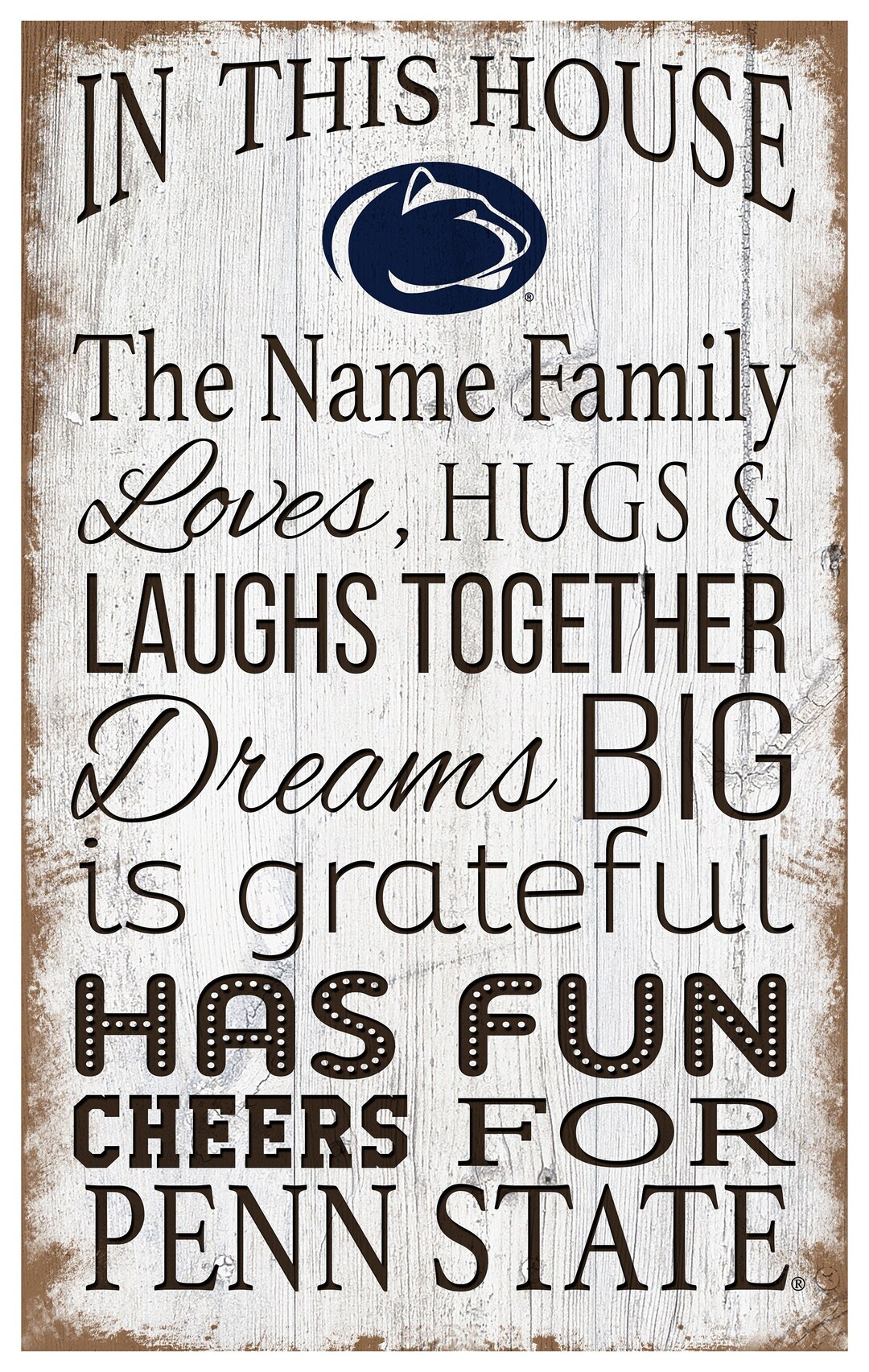 Penn State Sign Personalized in This House Sign 11"x19" - Etsy