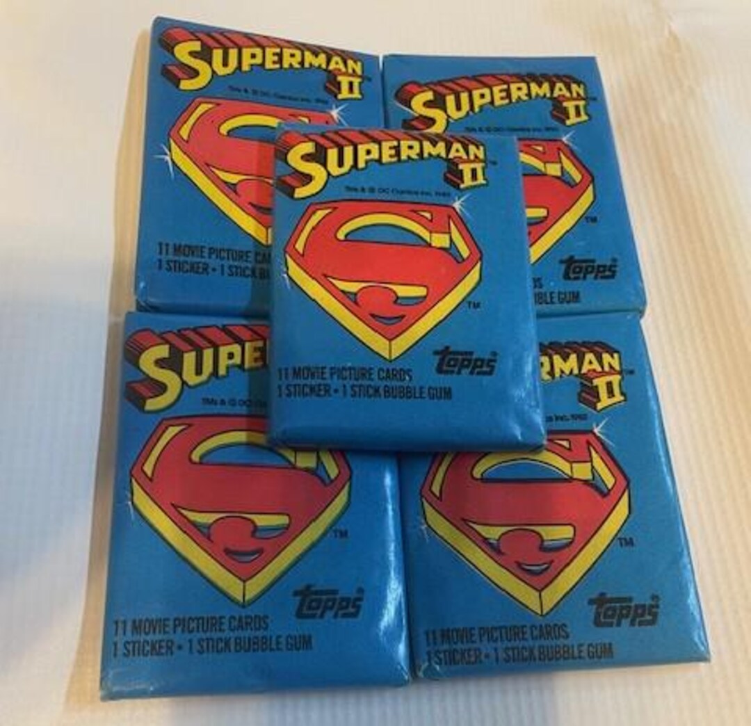 Five 1980 Superman 2 Movie Cards Packs - Vintage Topps Unopened - Etsy