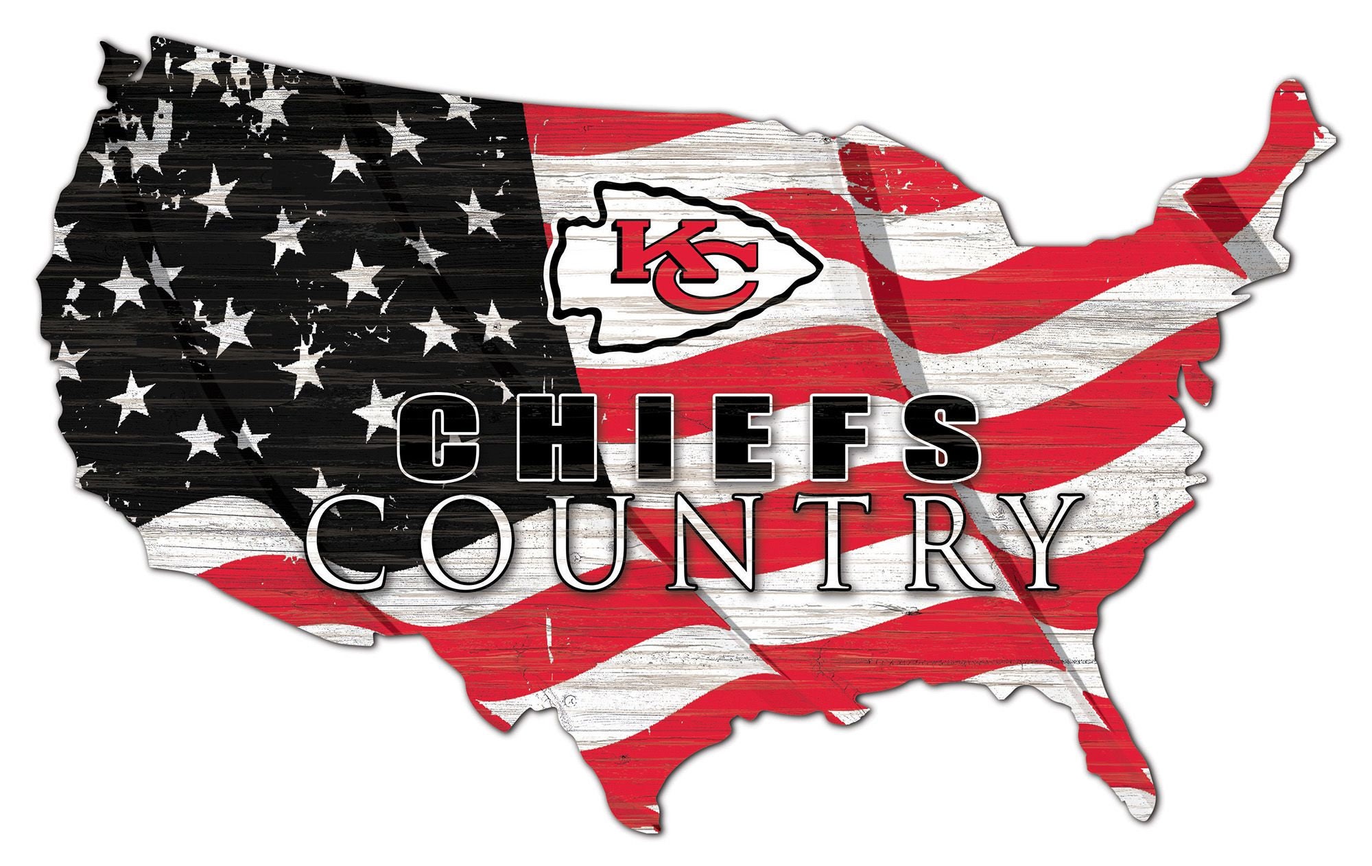 Kansas City Chiefs USA Country Flag Team Sign Wood Plaque 18 X 11 NEW ...