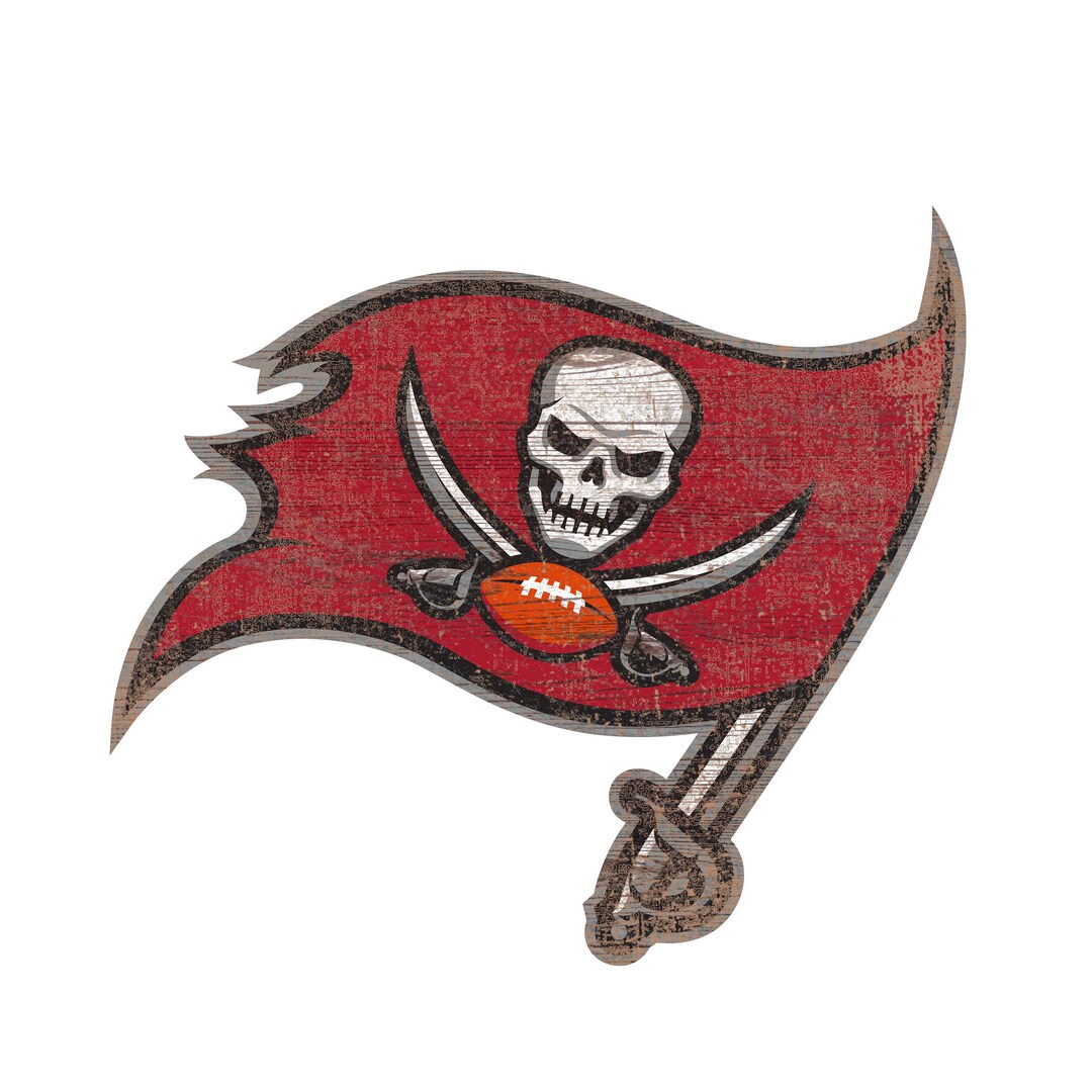 Tampa Bay Buccaneers Distressed Logo Cut Out Wood Sign 24" Diameter ...