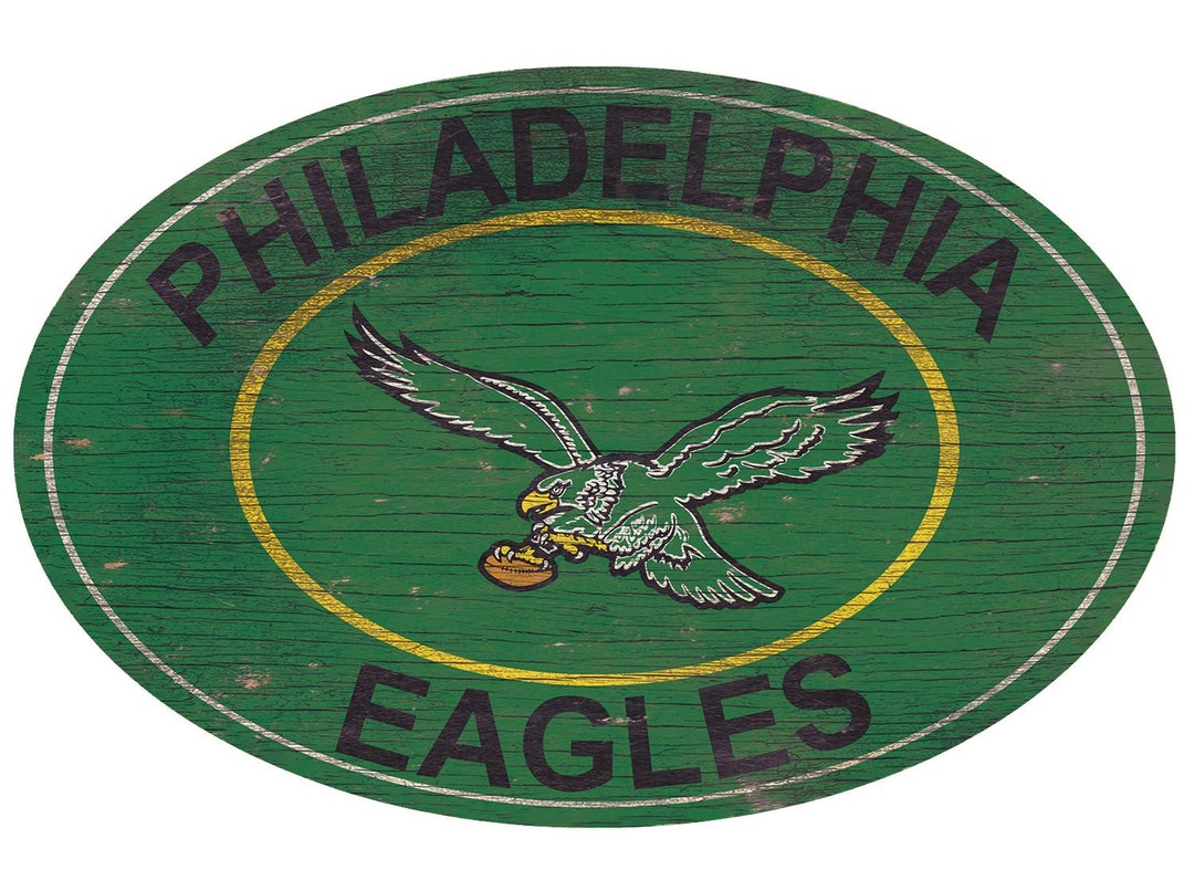 Philadelphia Eagles Sign Historic Throwback Wall Art 46" Distressed ...