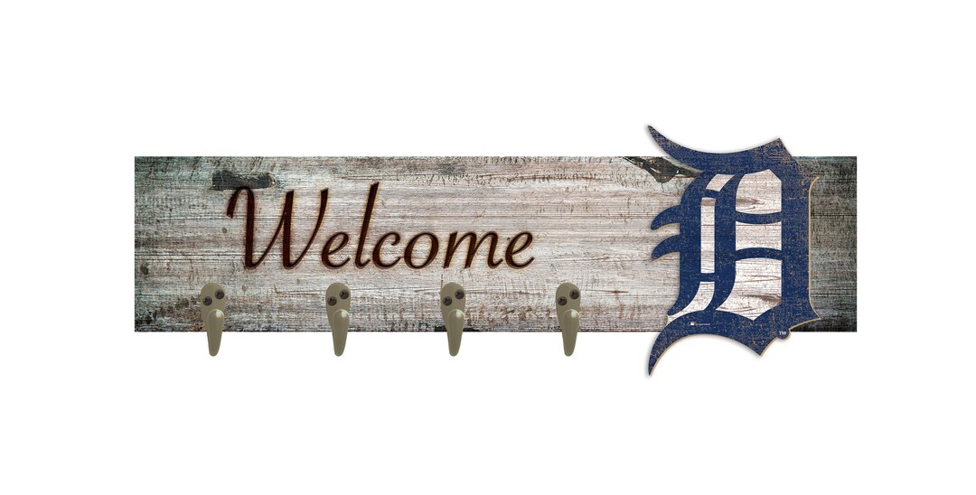 Detroit Tigers Welcome Coat Rack Coat Hanger 6" X 24" - Etsy
