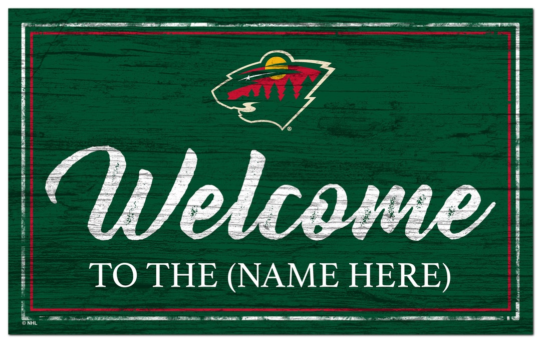 Minnesota Wild Personalized Sign Team Color Welcome Sign 19x11 - Etsy