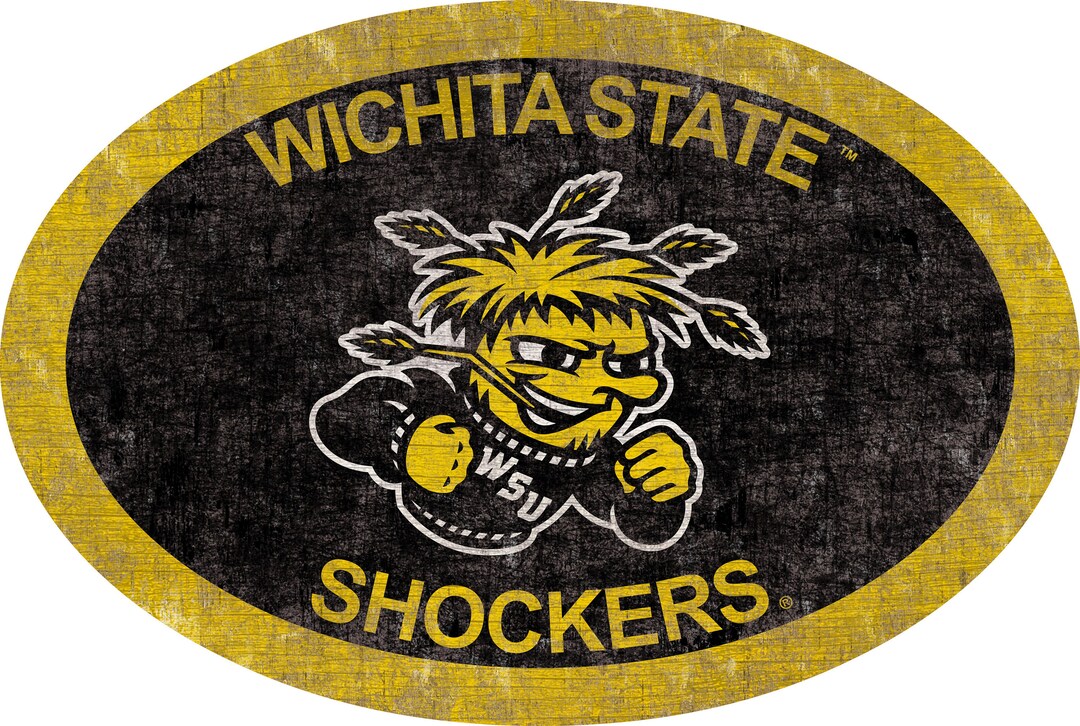 Wichita State Shockers Sign Wall Art 46" Distressed & Weathered Sign ...