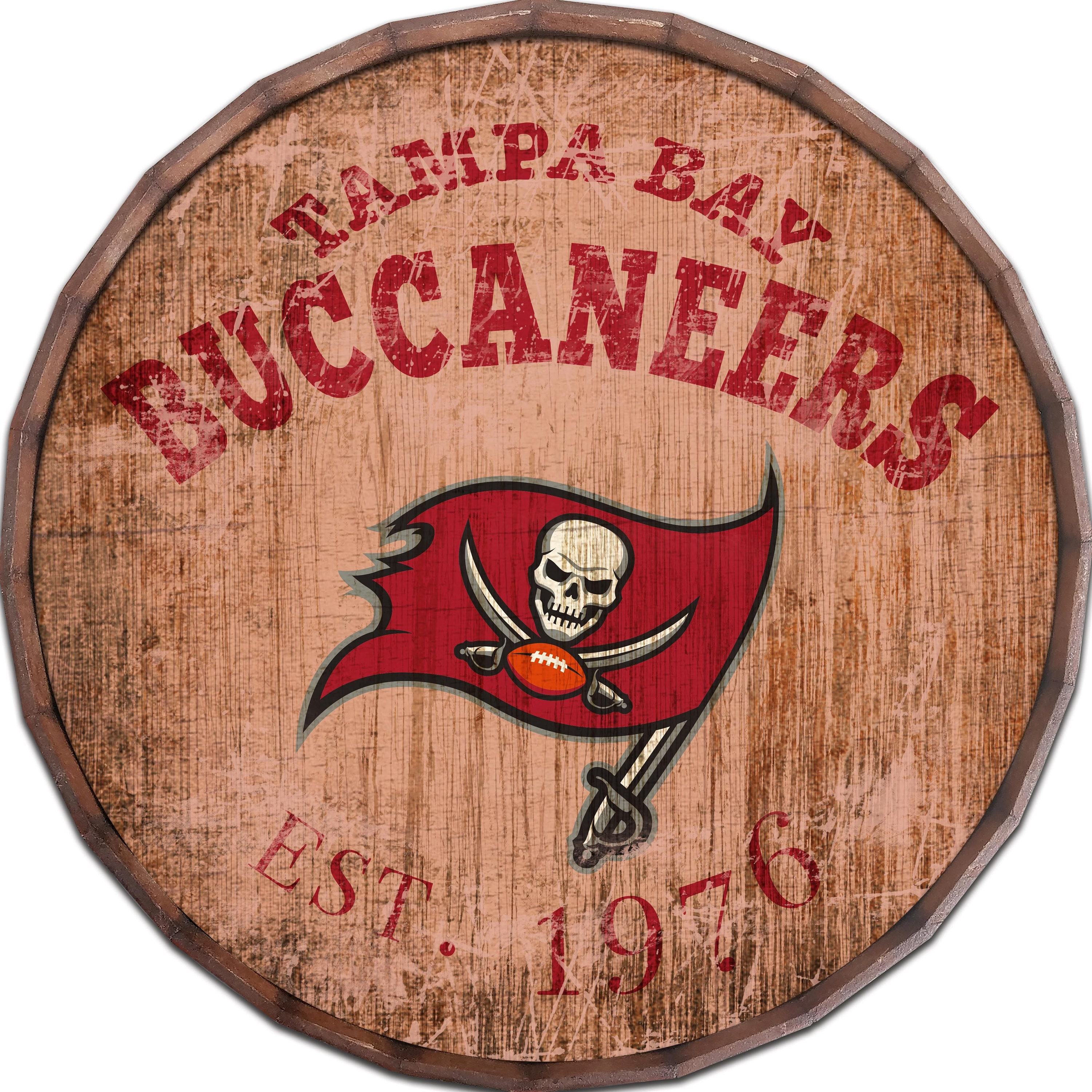 NFL Tampa Bay Buccaneers Barrel Top Established Sign 24 | Etsy