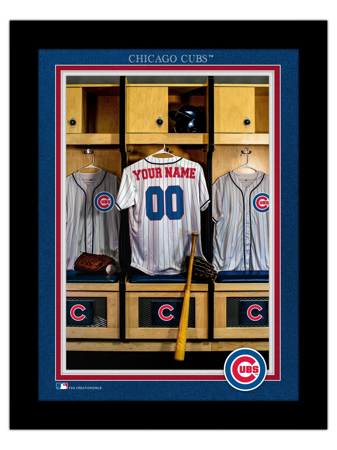 Chicago Cubs Personalized Sign Locker Room Print Baseball FRAMED 14x18 ...