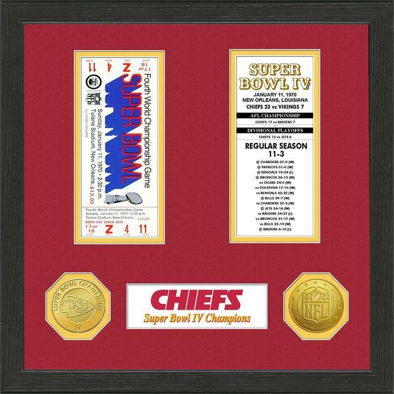 Kansas City Chiefs Super Bowl Championship Tickets Collection - Etsy