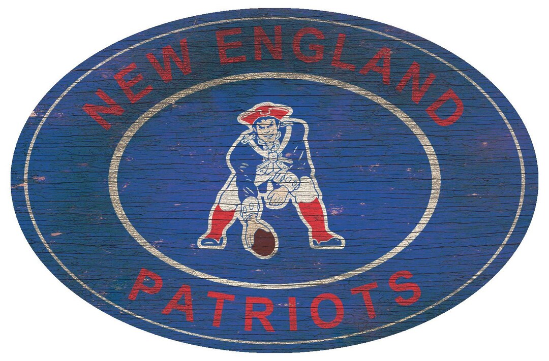 New England Patriots Sign Historic Throwback Vintage 46" Distressed ...