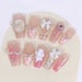 Handmade Baroque Cupid Arrow Lace Stripe Bow Nude Pink Press on Nails ...