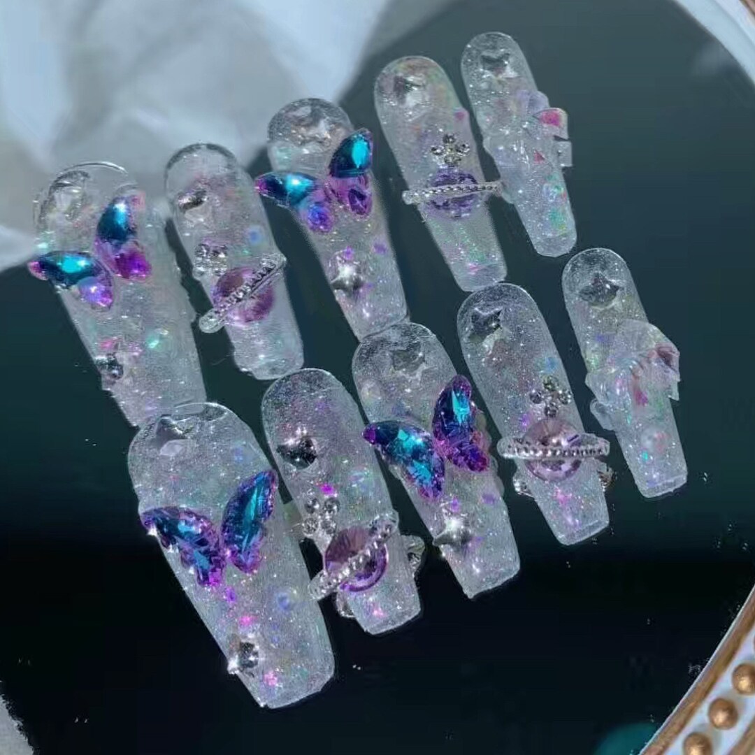 Handmade Purple Butterfly Saturn Westwood Glossy Powder Laser Colorful ...