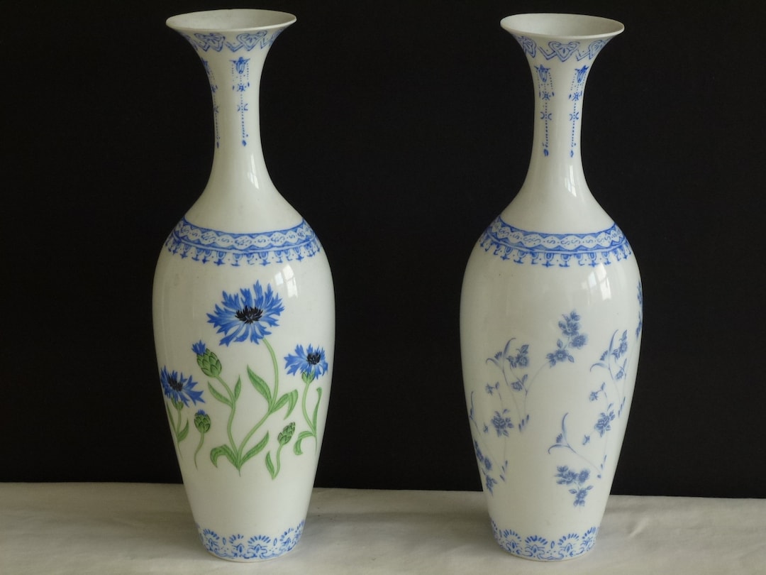 Pair of Eggshell Porcelain Vases - Etsy