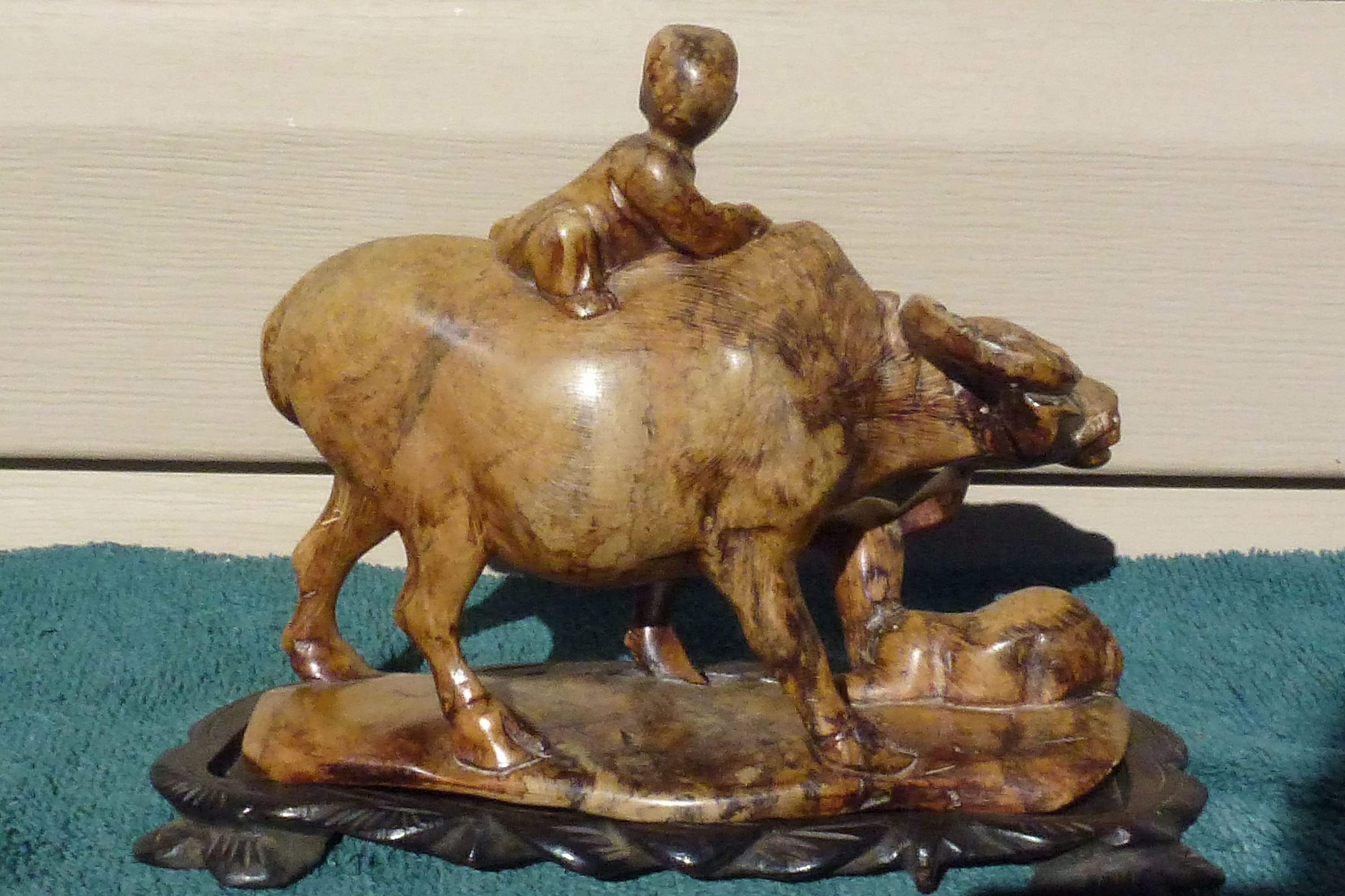 Soapstone Water Buffalo, Calf and Boy Carving - Etsy