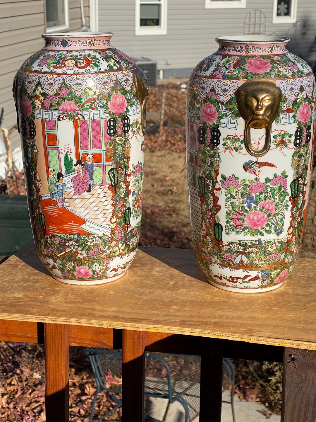 Pair Chinese Enamel Baluster Vases - Etsy