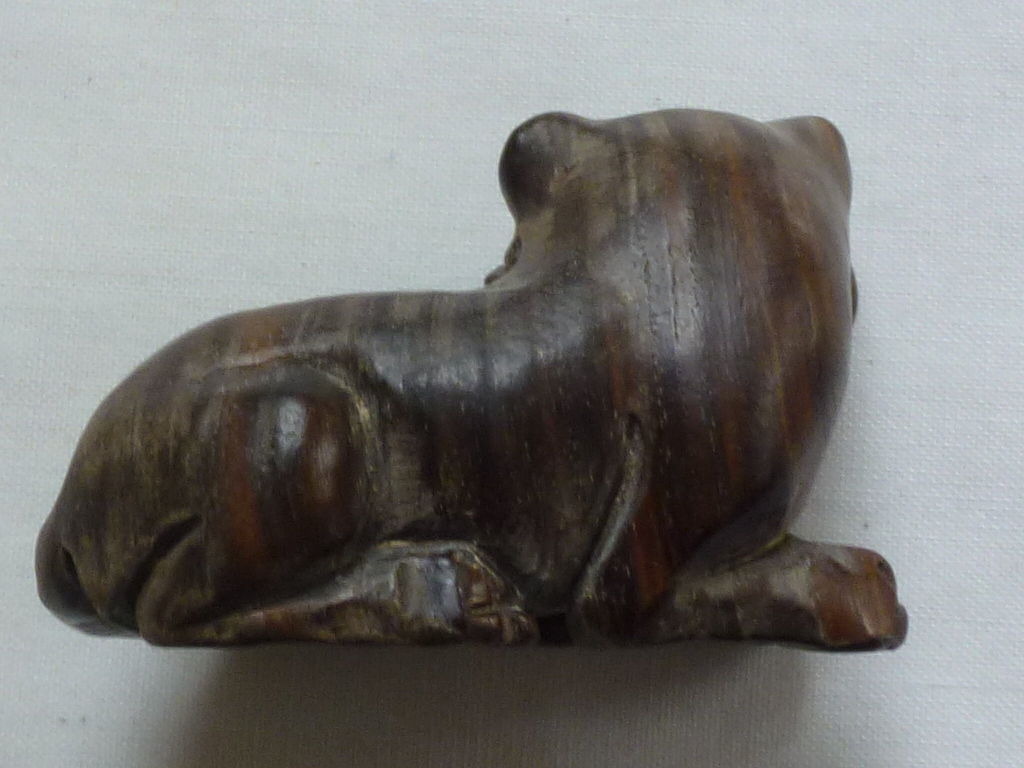 Carved Wood Netsuke Cat - Etsy