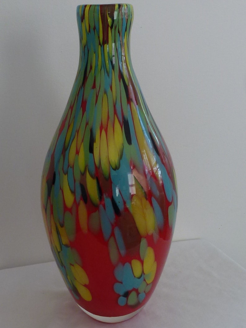 Italian Splatter Glass Vase - Etsy