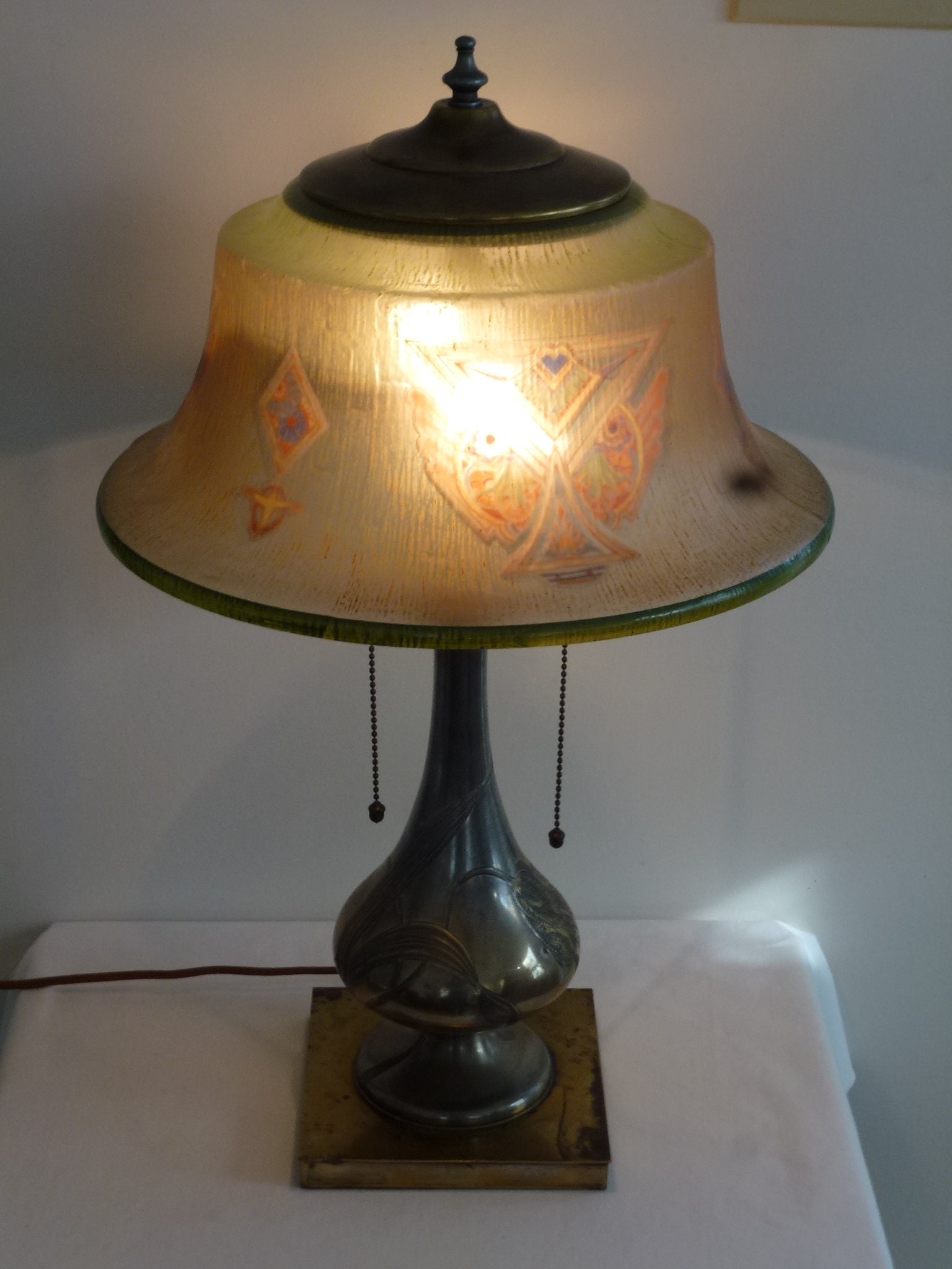 Pairpoint Lamp With Stylized Owl Face Glass Shade - Etsy