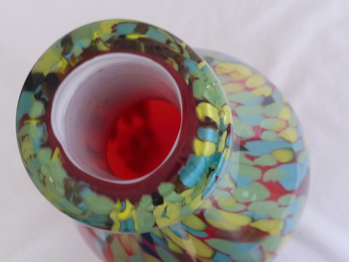 Italian Splatter Glass Vase - Etsy