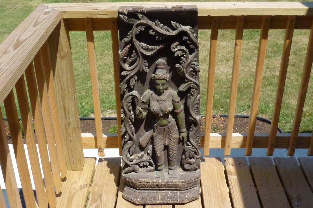 Hindu Prithvi Devi Wood Sculpture - Etsy
