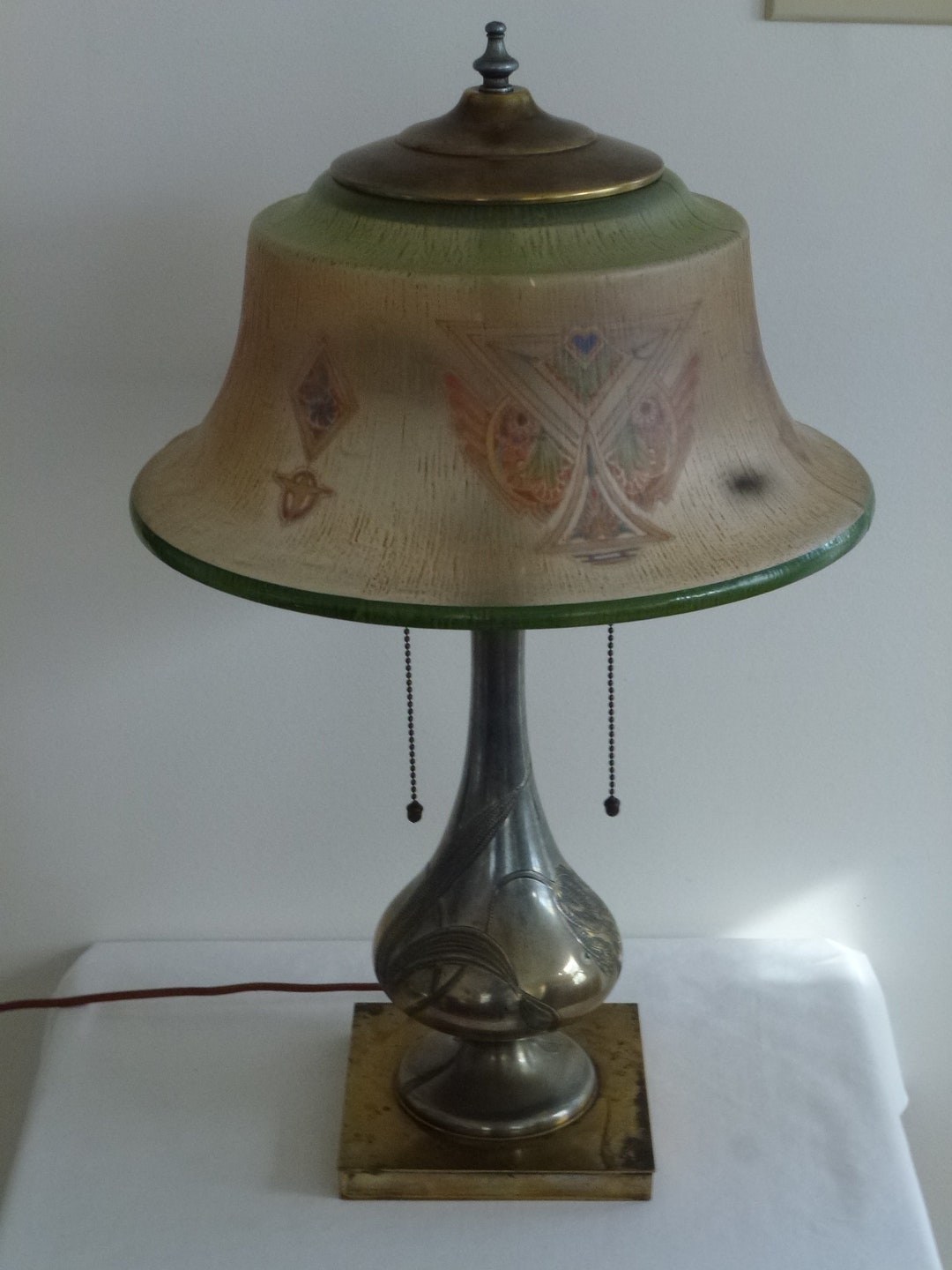 Pairpoint Lamp With Stylized Owl Face Glass Shade - Etsy