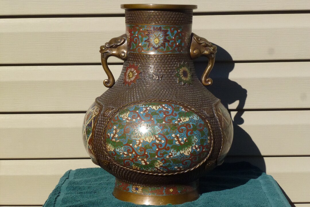 Champleve Hu Form Vase - Etsy