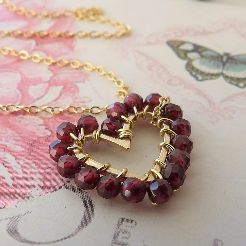Garnet Heart - Etsy