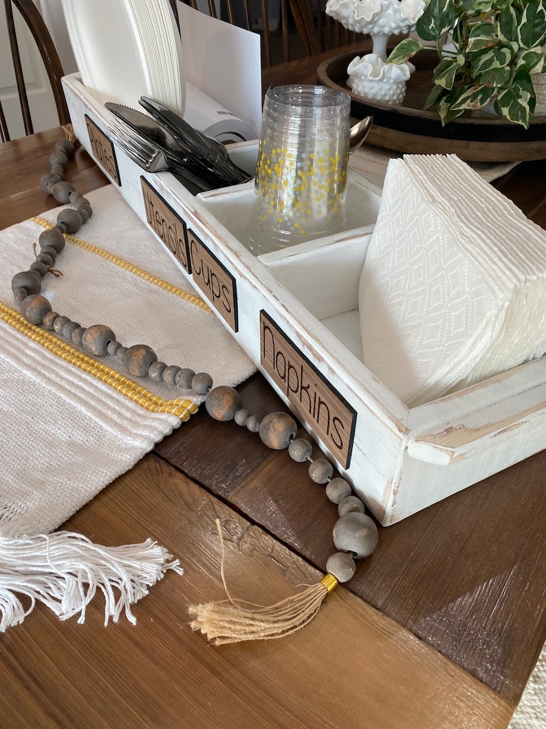 Kitchen Caddy, Party Utensil Caddy, Plate, Solo Cup and Utensil Holder ...